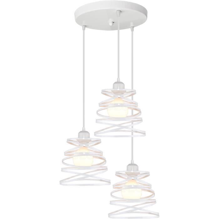 IDEGU Suspension Lnaire Moderne Créatif Lustre Plafonnier de Design Cage à Spirale en Cascade
