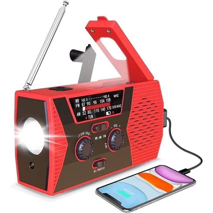 2021 Radio À Manivelle Solaire D Urgence Améliorée Avec Radio Météo