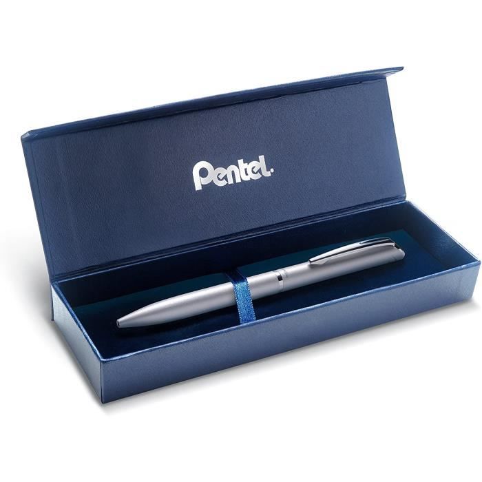 BL EnerGel Roller Gel Haut de Gamme Rétractable Pointe mm Corps Métal Mat Argent