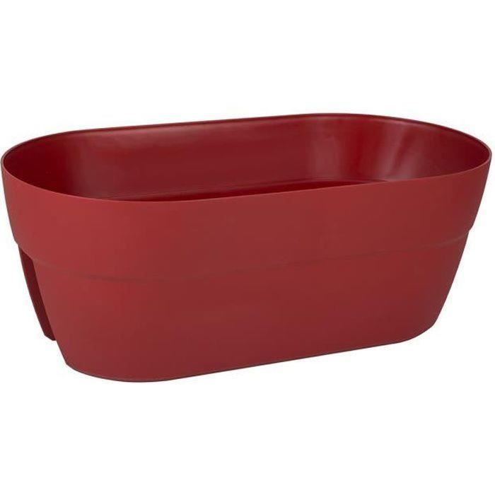 EDA Jardiniere Cavaliere CANCUN Cm Volume L Pour Rambardes Et Balcons Rouge Rubis