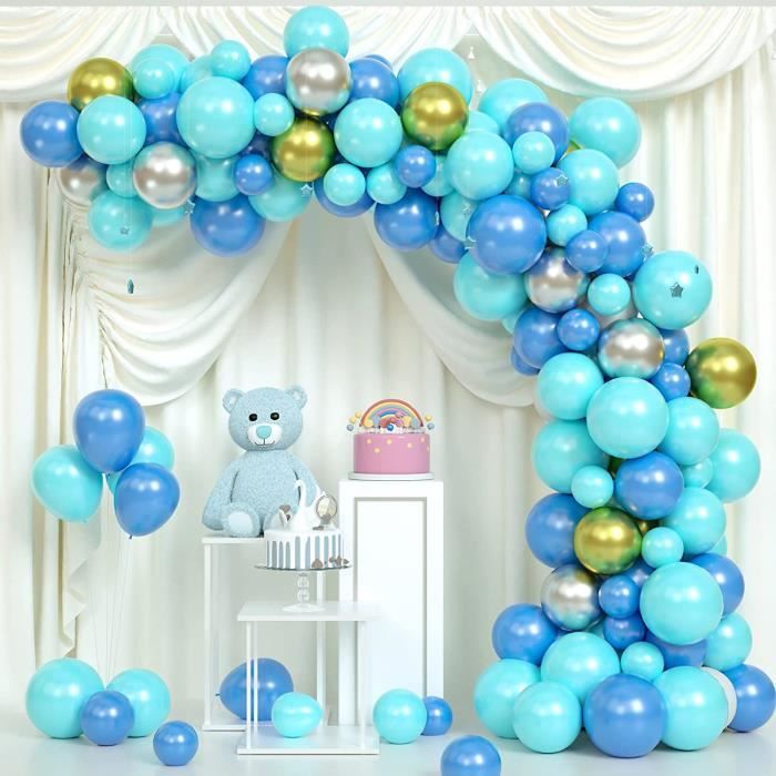 Kit D Arche De Ballons Bleue Guirlande De Ballons 100 Pièces En Latex