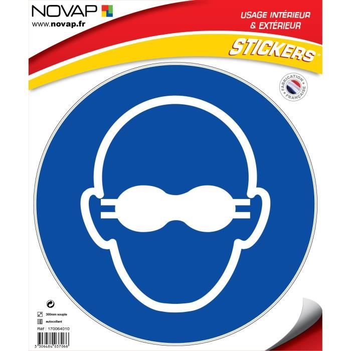 Panneau Lunettes de protection opaques obligatoires Vinyle adhésif