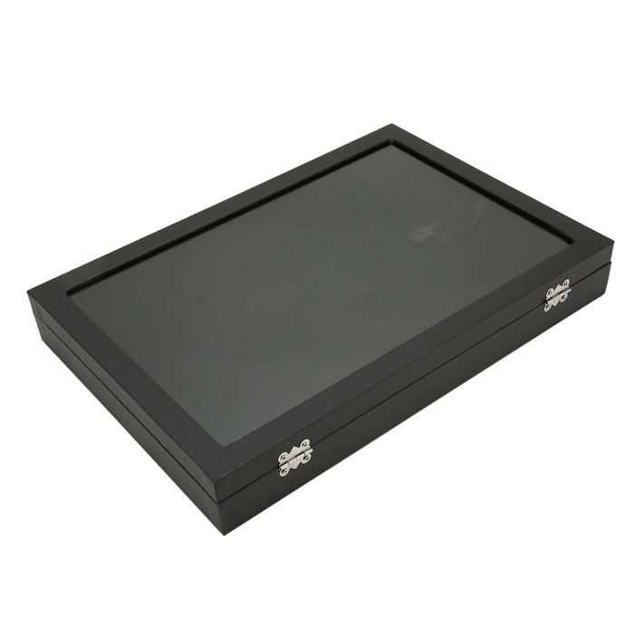 SURENHAP Vitrine dépingles Vitrine d épingles transparente lunettes boite Cuir PU x x cm