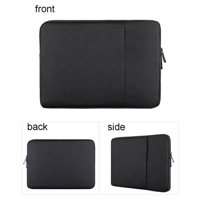 Housse Ordinateur Portable Pouces Pochette De Protection Avec Poches Noir Cdiscount