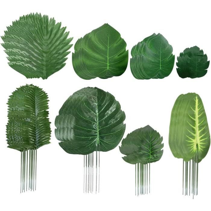 Lot De 100 Feuilles De Palmier 8 Types De Feuilles Palmier
