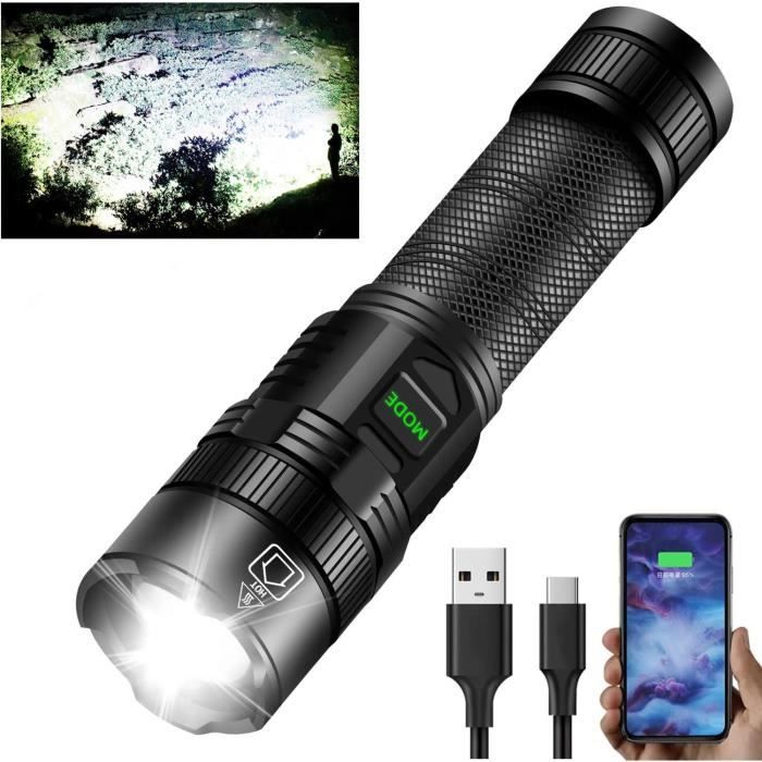 Lampe Torche LED Ultra Puissante Lumens Lampe Torche Rechargeable Lampe Tactique IP