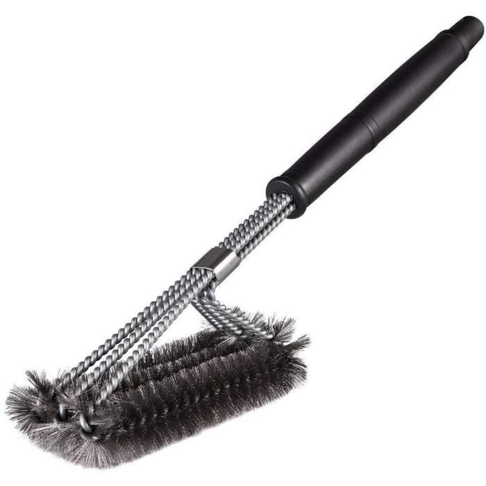 2 Pcs 3 En 1 Barbecue Grill Brosse Brosse De Nettoyage Avec Fil En