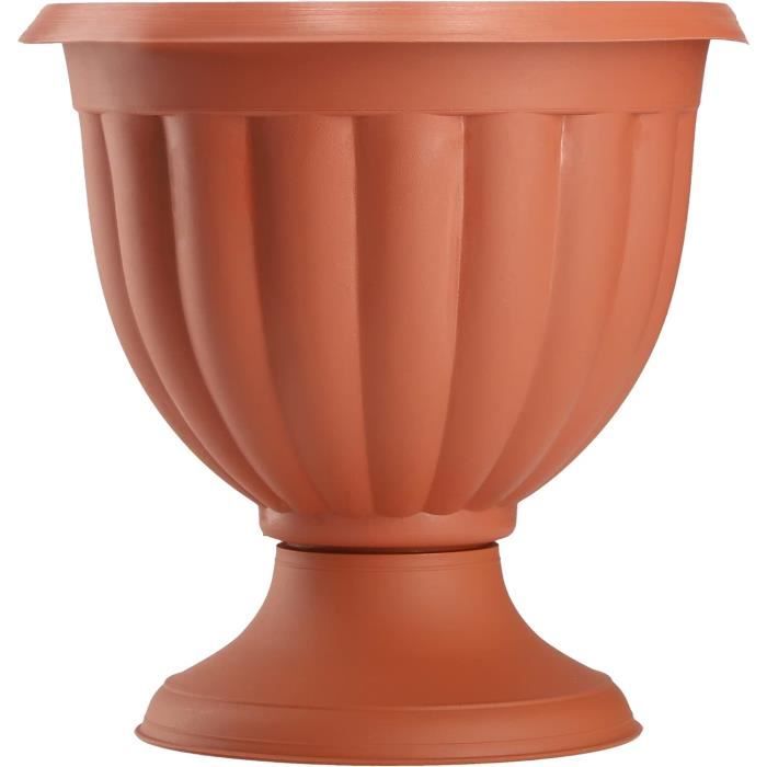 Pot De Fleurs Rond En Plastique Léger En Terre Cuite Pour Extérieur Jardin Terrasse Cm