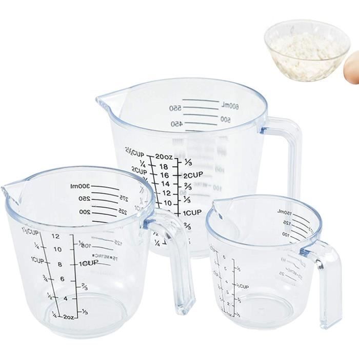 Verre Doseur Limics Gradué Empilables Tasse Mesurer Plastique Pichet Cuisine Incassable