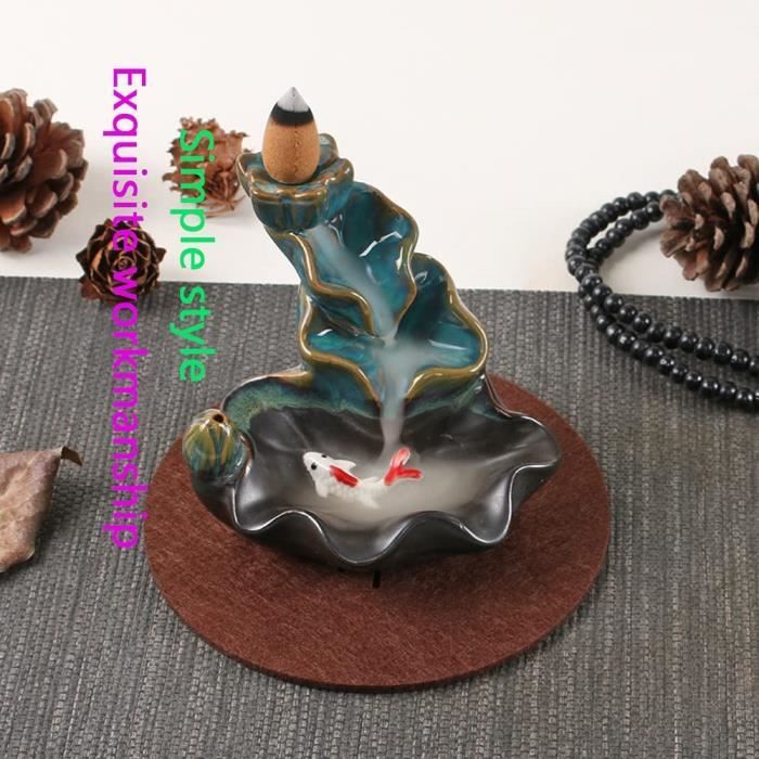 Brûleur D Encens À Refoulement Cascade Porte Encens En Céramique Lotus