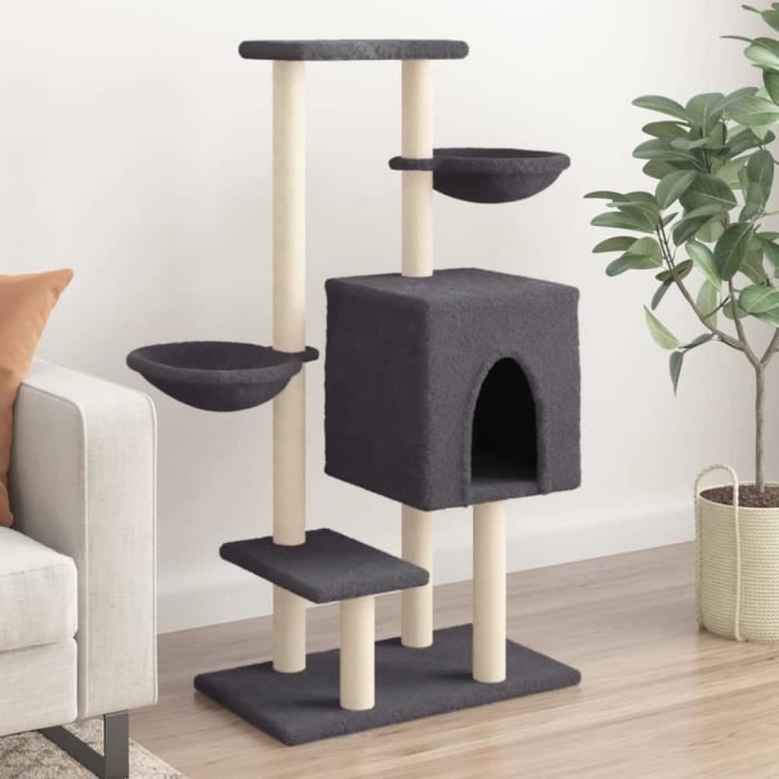 Arbre à chat DRFEIFY A Gris foncé Bois d ingénierie cm Cdiscount Animalerie