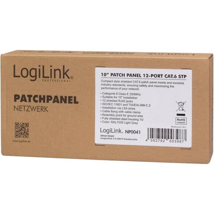 Panneau de brassage LogiLink Cat RJ ports Blindage intégral Gris Cdiscount