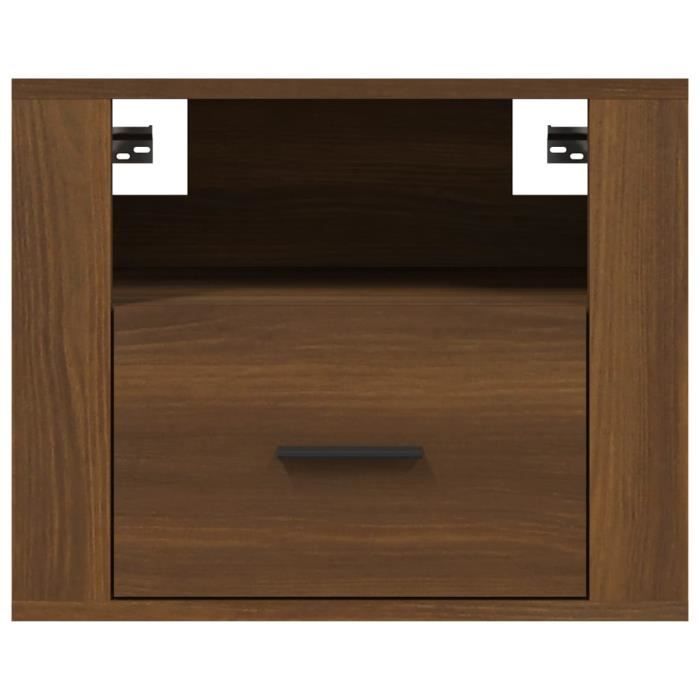HUA Têtes et pieds de litTable de chevet murale Chêne marron 50x36x40