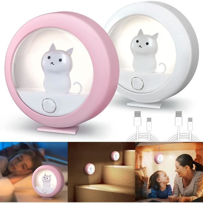 Veilleuse Enfant LED Pièces Lampe Nuit Enfant Rechargeable USB Veilleuse Bébé Portable avec