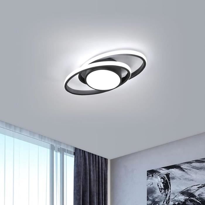 Plafonnier Led Moderne Luminaire Plafonnier Rond Noir W Lumière Blanche Froide K Lampe