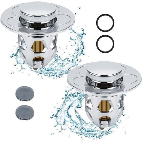 Lot de bouchons d évier pop up pour lavabo baignoire avec tamis filtre anti colmatage
