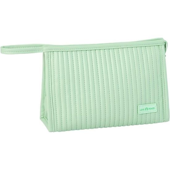 Sac Cosmétique Sac De Maquillage De Voyage Sac De Toilette En Cuir Imperméable Portable Sac