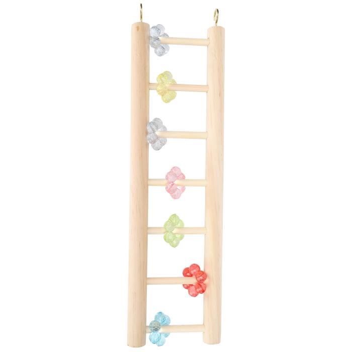 Garosa Échelle suspendue perroquets Échelle en Bois Suspendue de Cage Perroquets Jouet d Échelle
