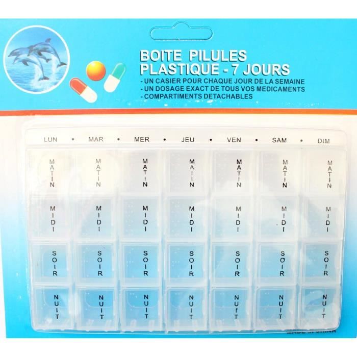 BOITE A PILULE PILULIER A MEDICAMENT SEMAINIER 28 CASES 552