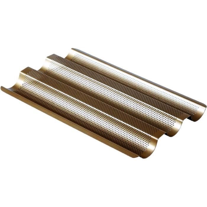 Plaque de Cuisson Moule pour 3 Baguettes Anti adhésif Plaque à Pain