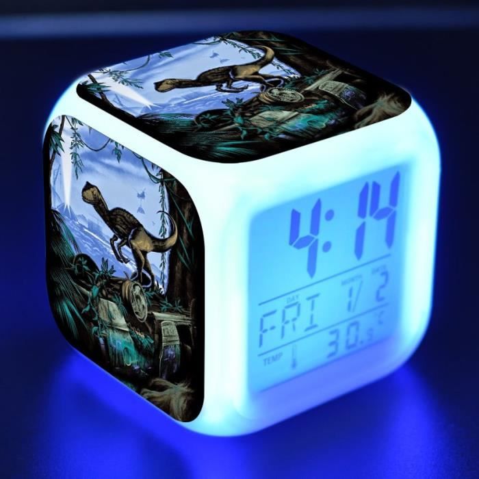 Réveil numérique Jurassic pour enfants Horloge à Led de dessins animés Type Cdiscount