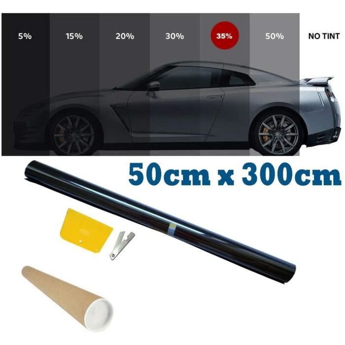 JJ m x cm Film Solaire Teinté VLT De Qualité pour Vitre Fenetre Couleur Noir pour Auto