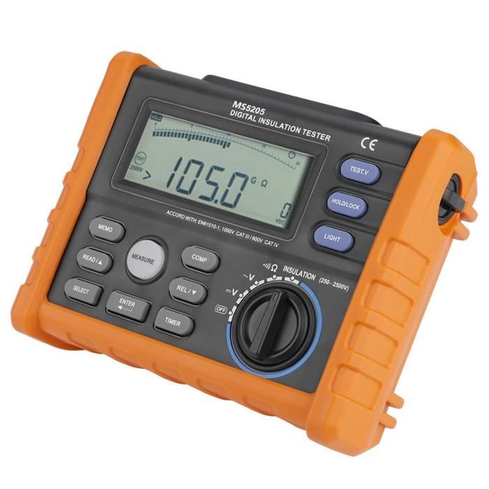 Zerone Testeur d isolation numérique PEAKMETER MS5205 Testeur de