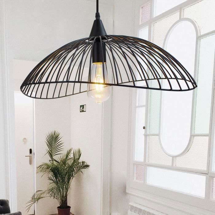 IDEGU Lustre Plafonnier en Filaire Métal Lampe Suspension Industrielle Vintage pour Salon
