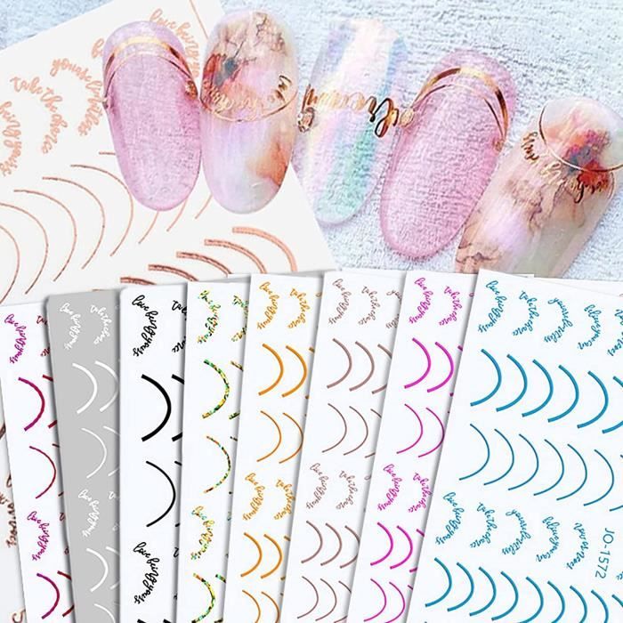Stickers Ongles Nail Art Feuilles Autocollant Ongle Autoadhésifs D Bandes Nail Stickers