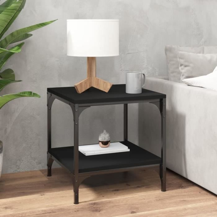 LeDivil Table basse Noir x x cm Bois d ingénierie ALO Cdiscount Maison