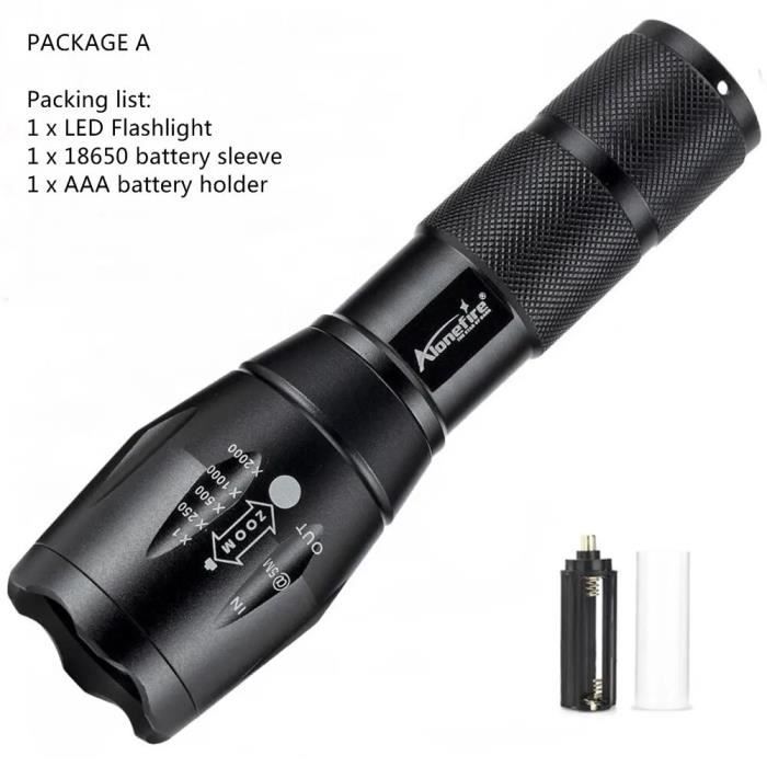Lampe de poche G700 XML T6 inj étanche en aluminium avec n aime torche