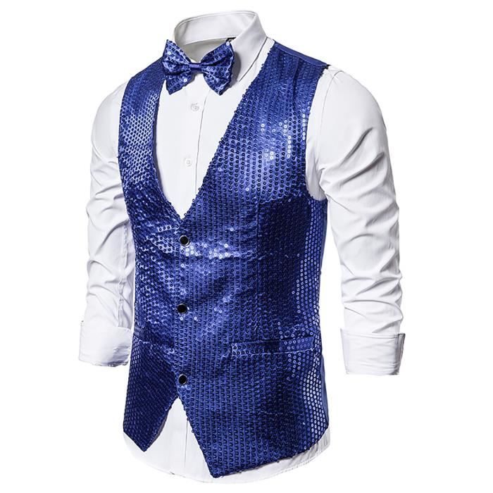 Sasaquoy Casaque Blazer Veste de gilet décontractée pour hommes automne et hiver personnalité