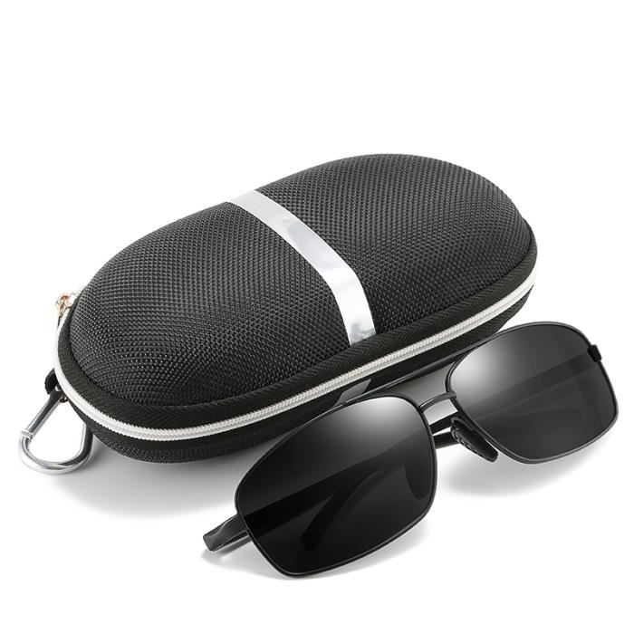 SHARPHY Lunettes de soleil homme carré métal conduire polarisées pêche