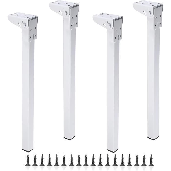 Lot De 4 Pieds De Table Pliables En Fer À 90 Avec Charnière