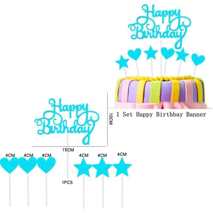 Ballon Ans Anniversaire Femme Kit De Decoration Anniversaire Ans Homme Gâteau Bleu