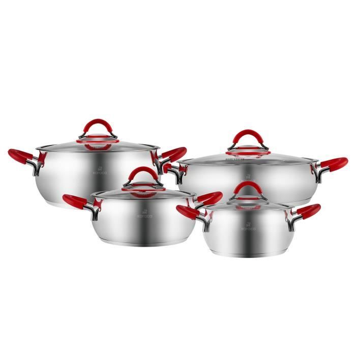 Batterie de cuisine Karaca Oyster Set de casseroles en acier pièces Set de casseroles en