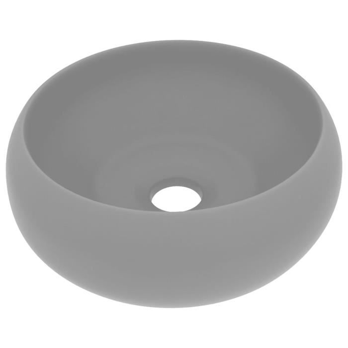 Lavabo rond de luxe Gris clair mat x cm Céramique Qqmora DRG Cdiscount Bricolage