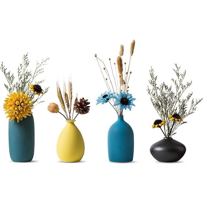 Sziqiqi Petits Vases en Céramique pour Fleurs Vases Décoratifs pour Le Salon Vases Mats Faits à