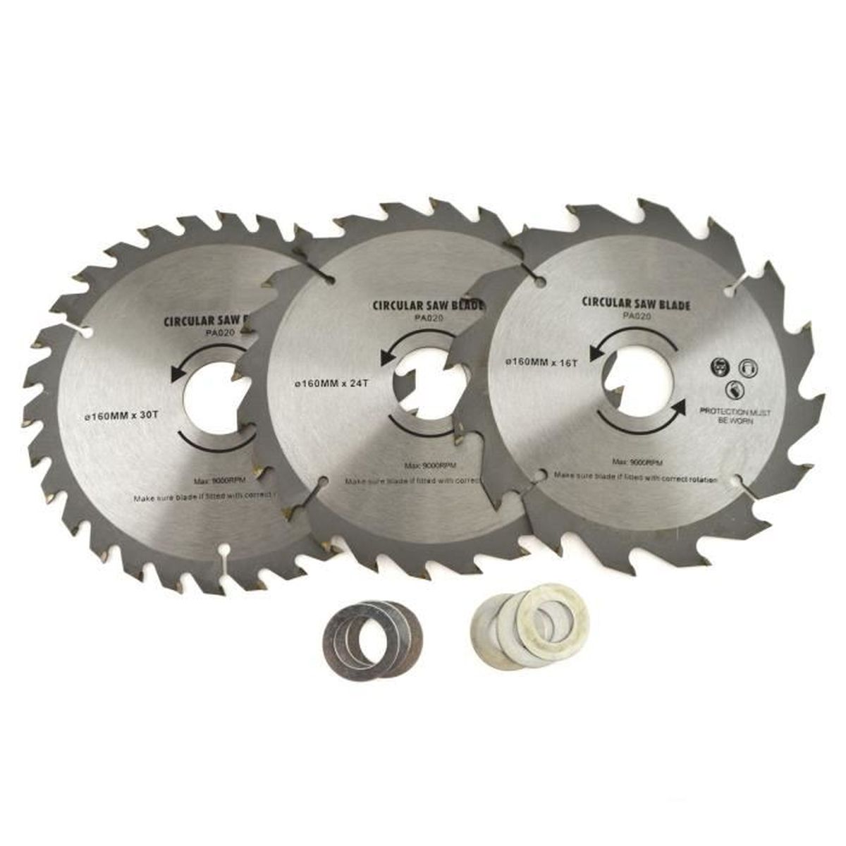 pc mm Lames de scie circulaire TCT TPI et Adaptateur réducteur Bagues TE