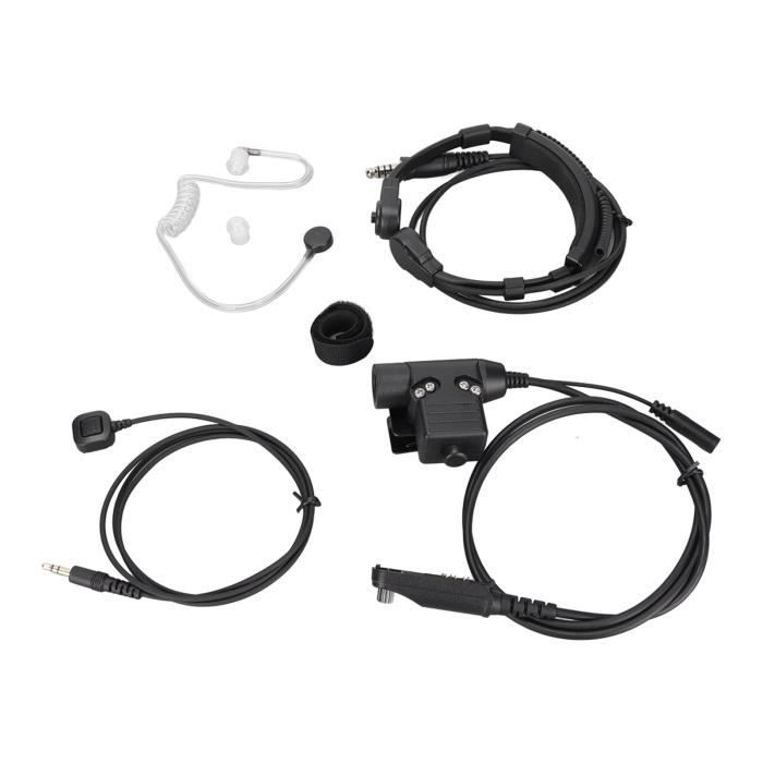 Fdit écouteur de microphone de gorge Casque de gorge télescopique mm oreillette radio U