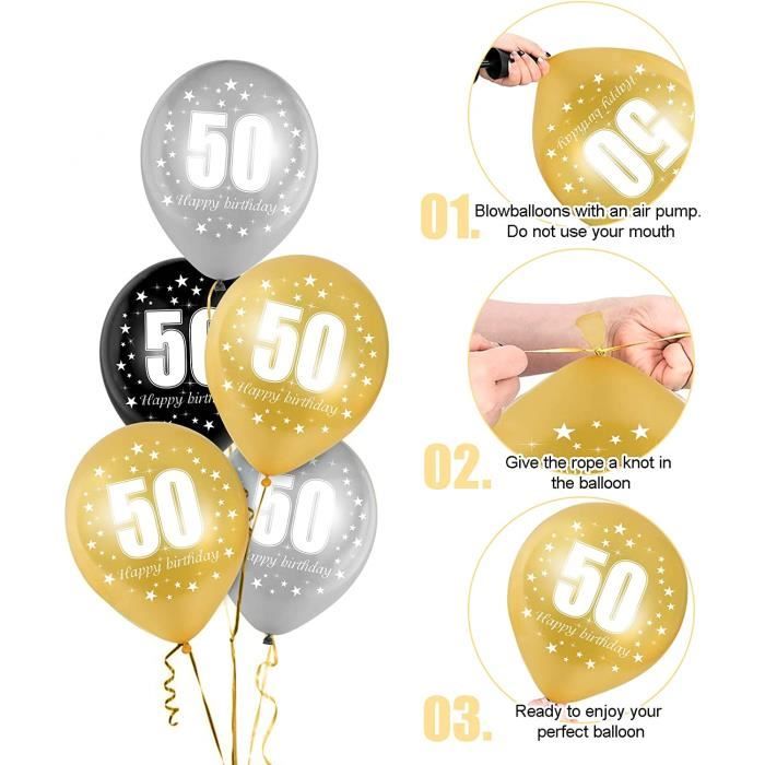 Ans Ballon Anniversaire Ballon Ans Anniversaire Homme Ballon Latex Noir Argent Or