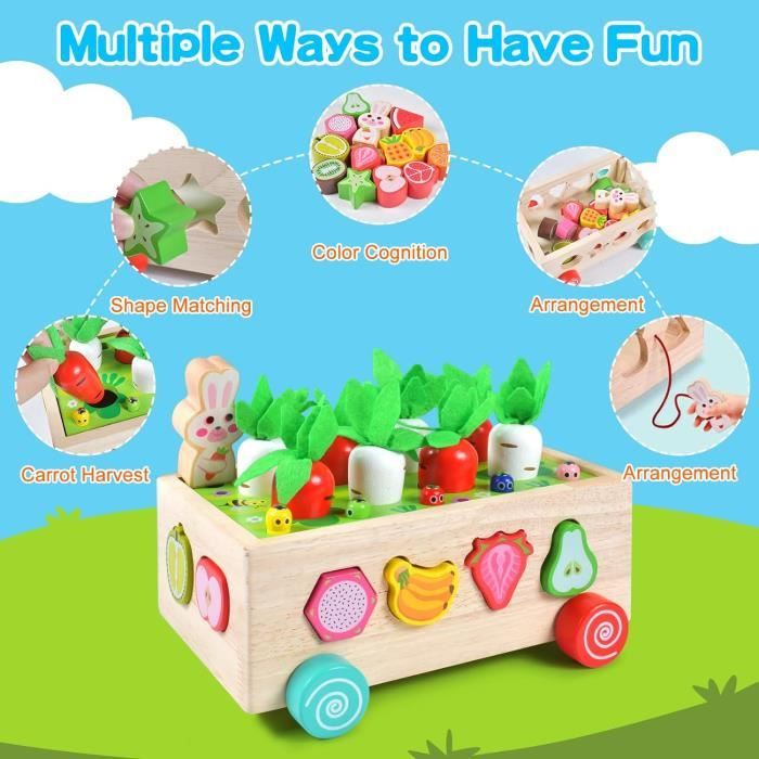 Montessori Ans Jouet Bebe En Bois De An Jeu De Tri Montessori Puzzle En Bois Récolte De