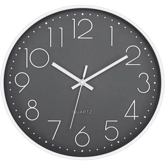 Aischens Horloge Murale Sans Tic Tac Moderne Silencieuse Quartz Ronde Pendules Murales Pour