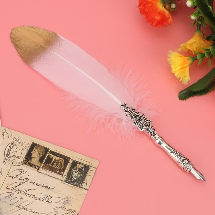 Fdit stylo plume Antique Stylo Plume Vintage Européen Calligraphie Quill Dip Pen Set Décor À La