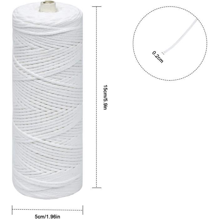 Rouleau M Mèche De Bougie En Coton Tressé Mèche En Coton Tressée Mèches Pré Ciré Mèche De