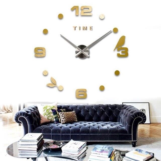 HORLOGE PENDULE Gold 47inch Grande Horloge Murale 3D En Acrylique