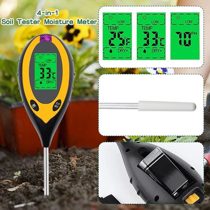 Testeur De Sol 4 En 1 Soil Tester PH mètre Lumière Du Soleil