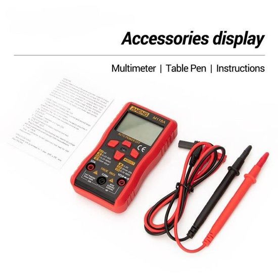 Multimetre Red Multimètre numérique M118A AC DC True RMS tension Ohm