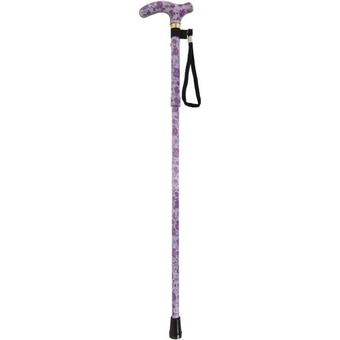 Canne de marche pliante réglable violette à fleurs Violet Cdiscount