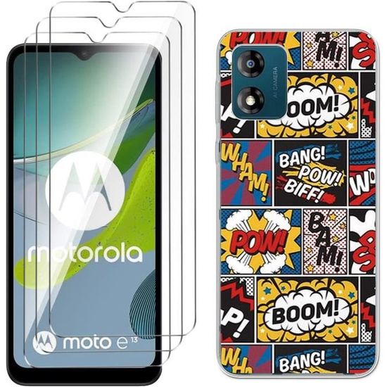Coque pour Motorola Moto E13 6 5 avec 2 Pièces Protection Écran en